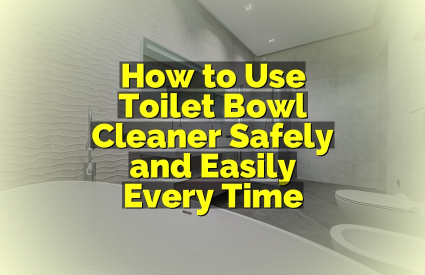 How to Use Toilet Bowl Cleaner Safely and Easily Every Time